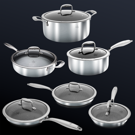 12 Piece Hybrid Ultimate Pots and Pans Set – Hell's Kitchen Store